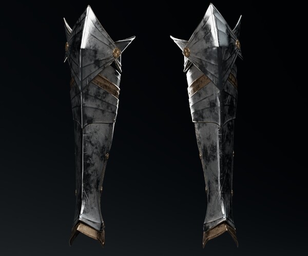 ArtStation - Female Knee Ankle Armor MidPoly | Game Assets