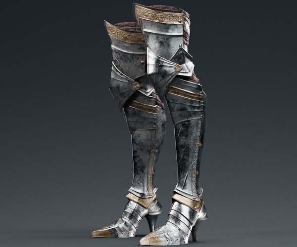 ArtStation - Female Leg Armor Set Armor MidPoly | Game Assets