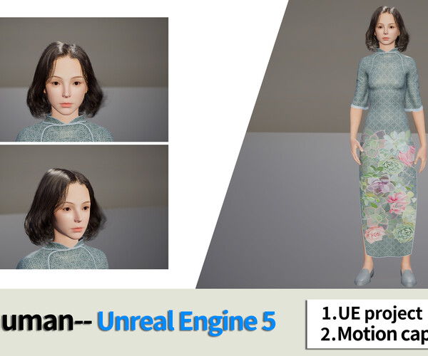 ArtStation - ZhouXun-Cheongsam short hair woman--Metahuman/Unreal ...