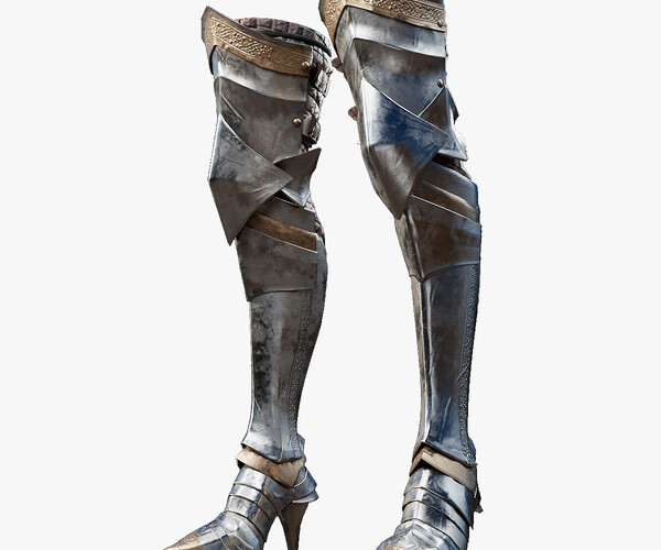 ArtStation - Female Knight Leg Armor Set LowPoly | Game Assets