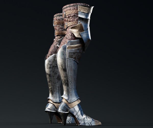 ArtStation - Female Knight Leg Armor Set LowPoly | Game Assets