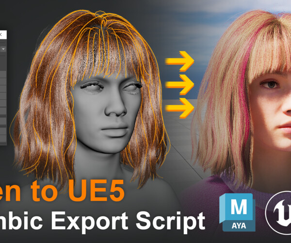 ArtStation - xGen to Unreal Script – Export custom Metahumans grooms from Maya xGen to ...