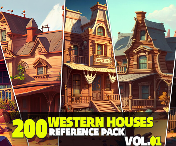 ArtStation - 200 Western Houses Reference Pack Vol.01 | Artworks