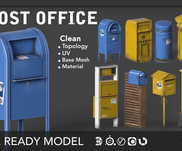 ArtStation - 10 Post Office + Material | Game Assets