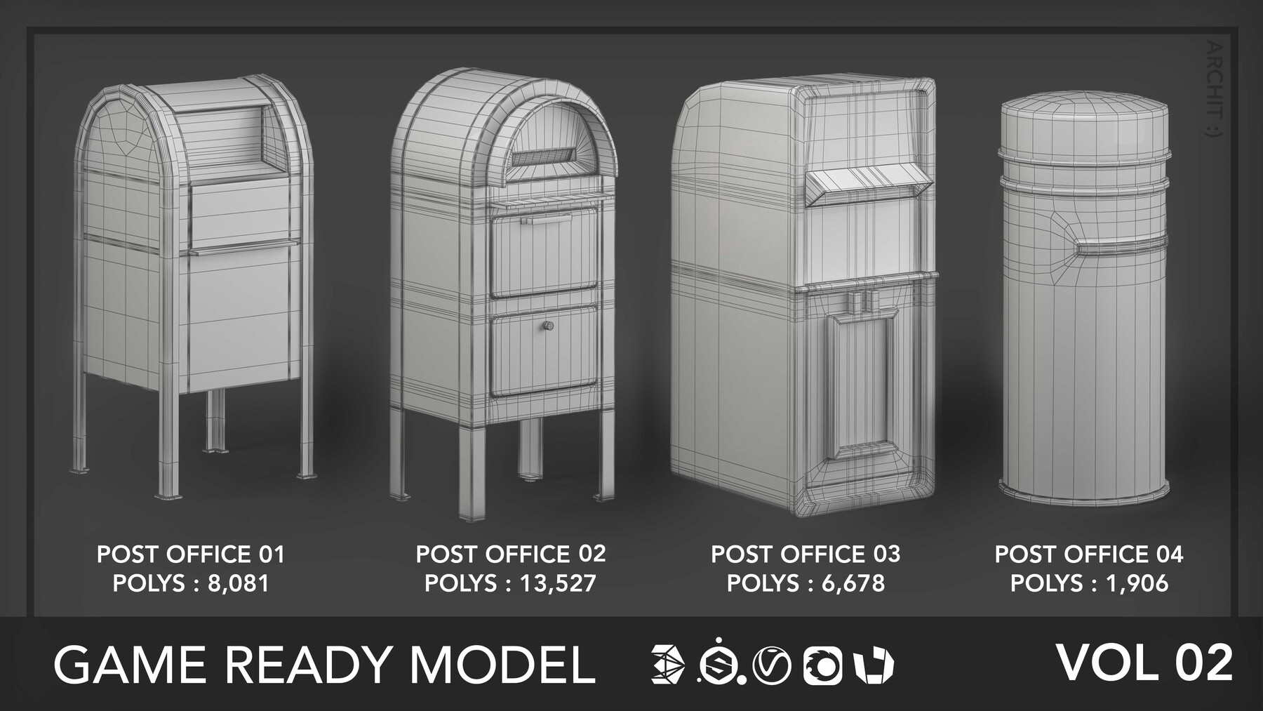 ArtStation - 10 Post Office + Material | Game Assets