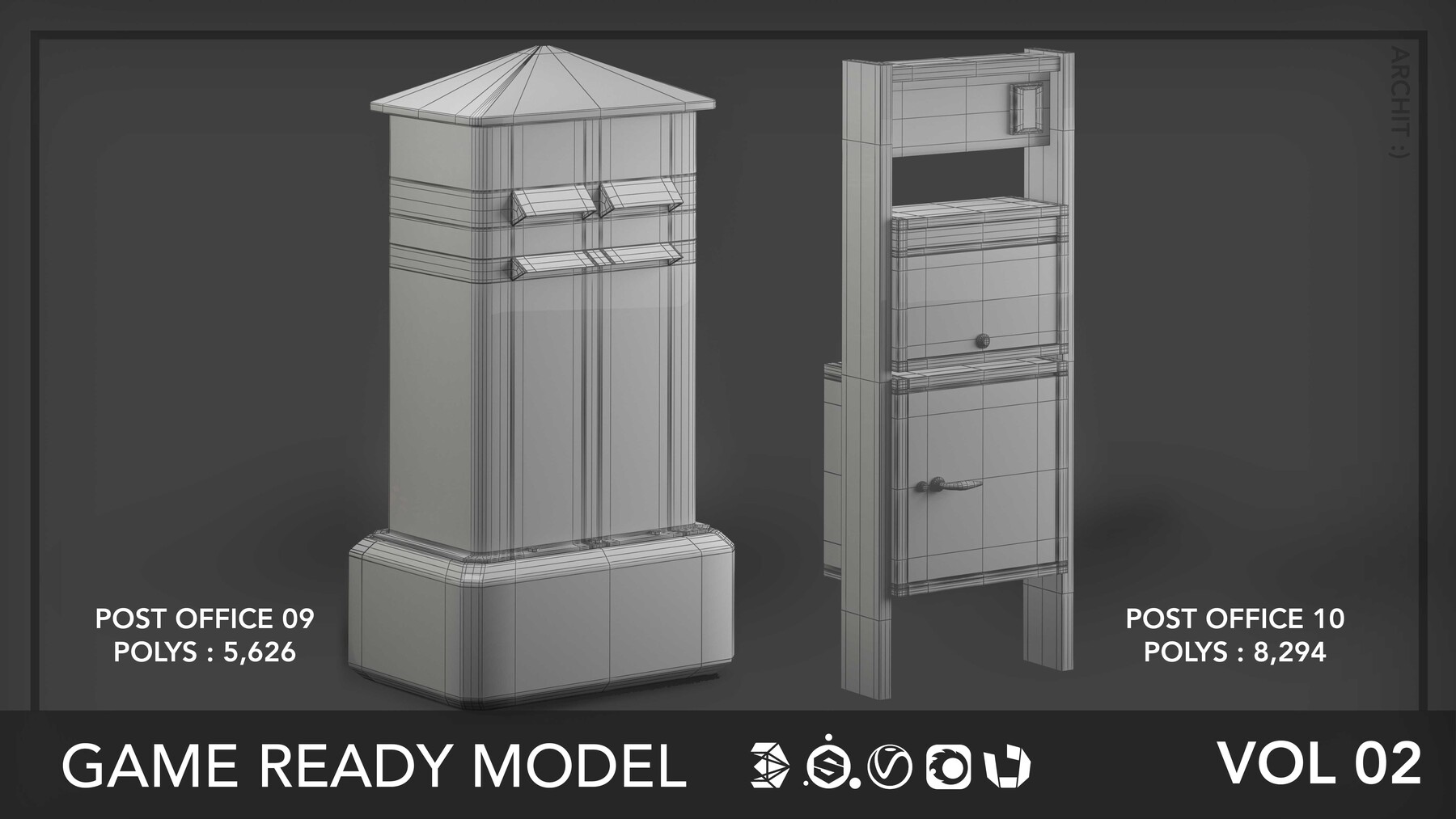 ArtStation - 10 Post Office + Material | Game Assets