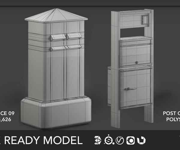 ArtStation - 10 Post Office + Material | Game Assets
