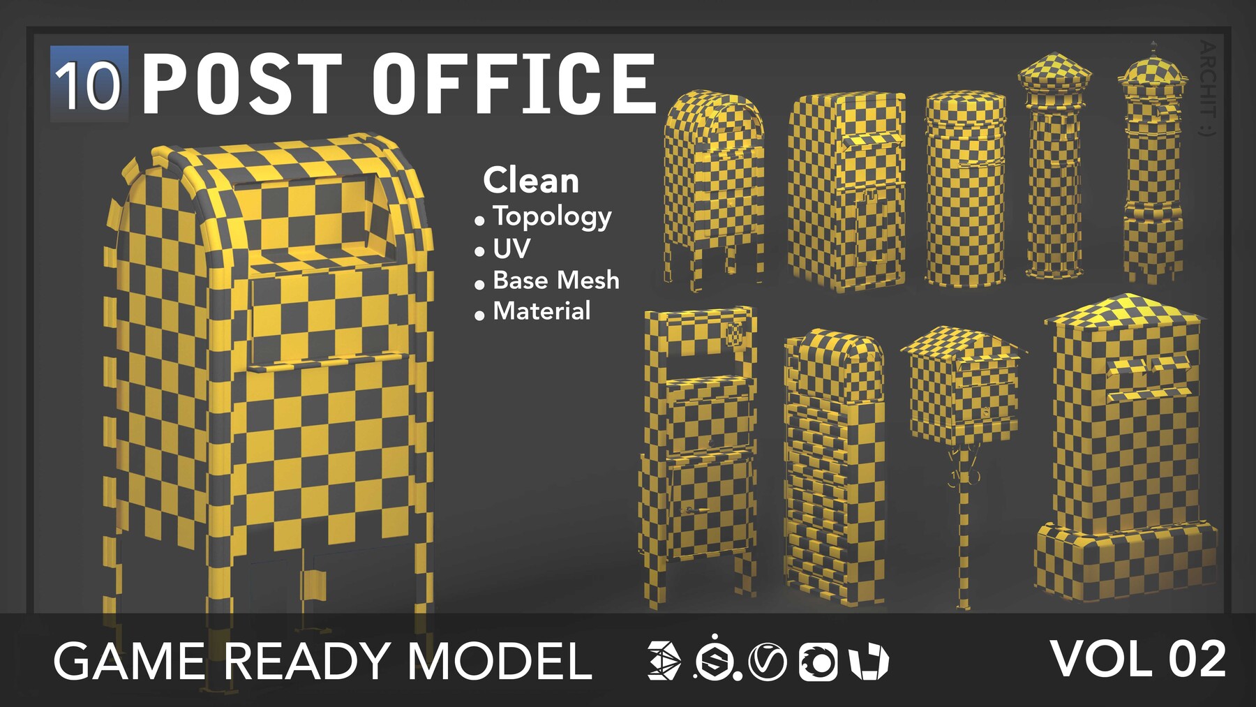 ArtStation - 10 Post Office + Material | Game Assets