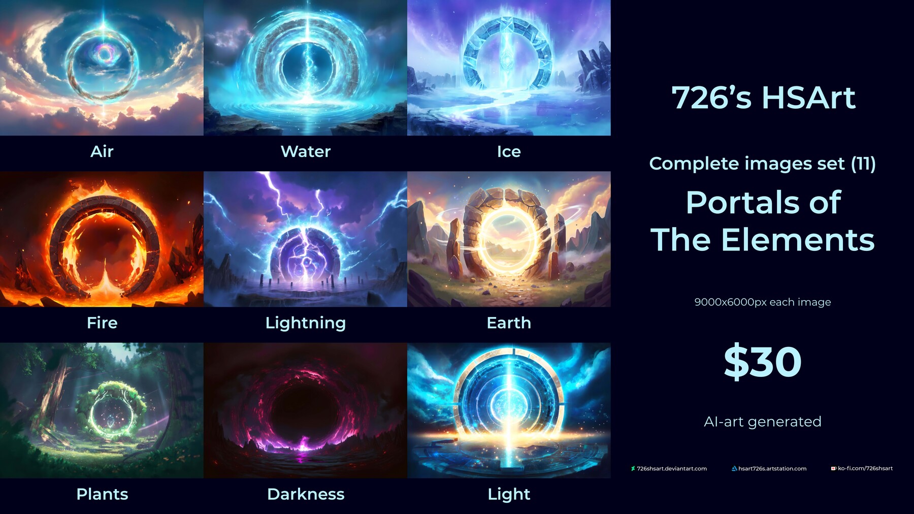 ArtStation - (11) Portals of The Elements - Complete set (Images ...