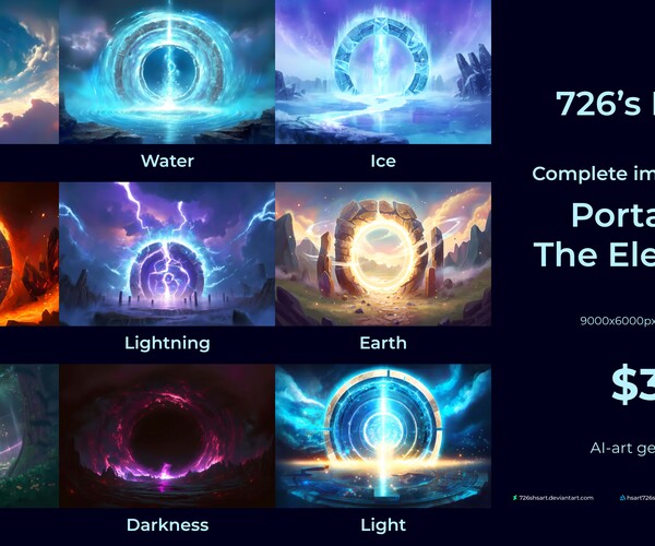 ArtStation - (11) Portals of The Elements - Complete set (Images ...