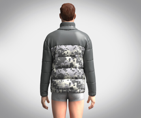 ArtStation - Puffer Jacket in Camo | Resources