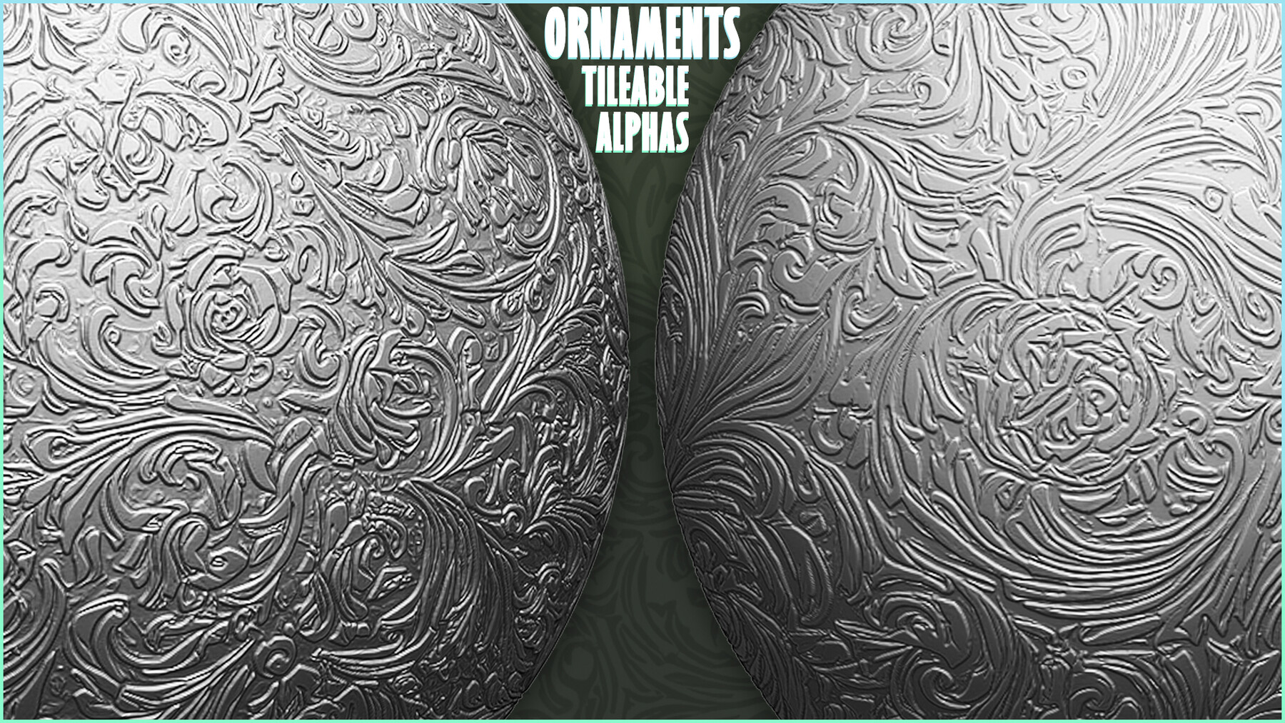 ArtStation - Ornaments Tileable Alphas (Displacement Maps) for ZBrush ...