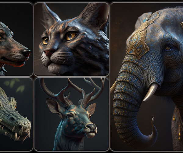 ArtStation - 300 Animal Head Sculpt Reference Pack | 4K | v.11 | Artworks