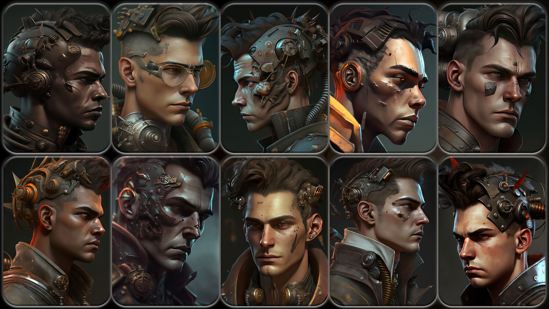 ArtStation - 300 Dieselpunk Head Sculpt (Male and Female) Reference ...
