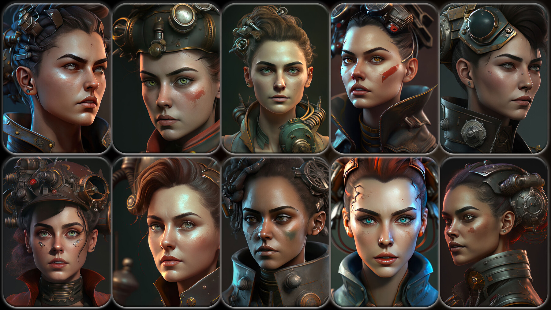 ArtStation - 300 Dieselpunk Head Sculpt (Male and Female) Reference ...