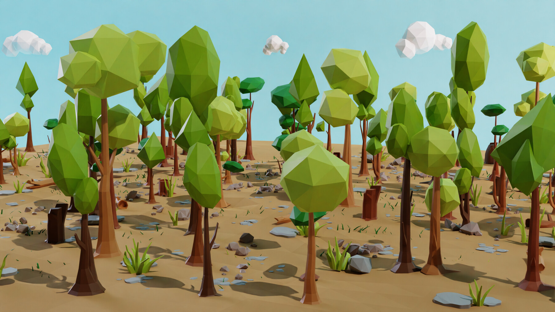 ArtStation - Low Poly tree & trunk Vol01 | Game Assets