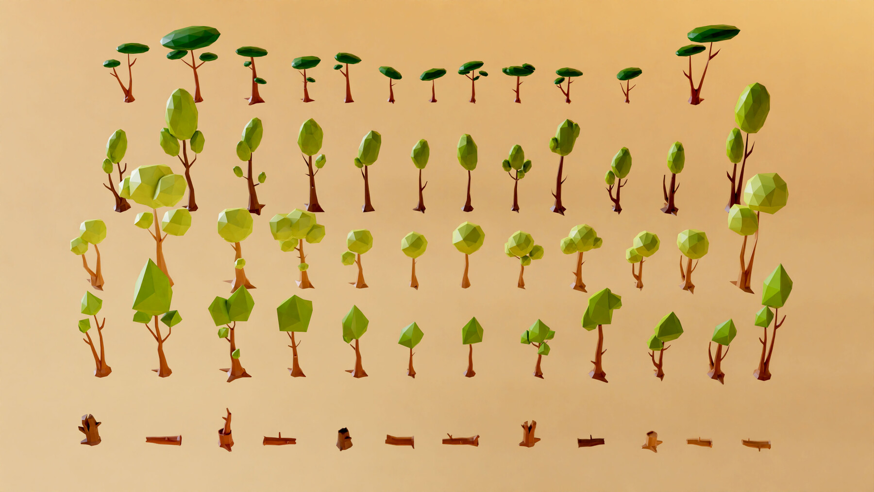 ArtStation - Low Poly tree & trunk Vol01 | Game Assets