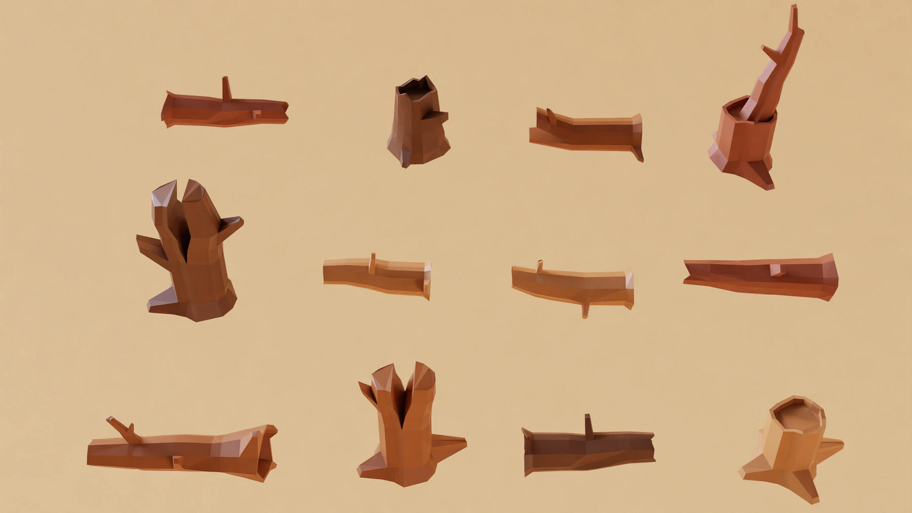 ArtStation - Low Poly tree & trunk Vol01 | Game Assets