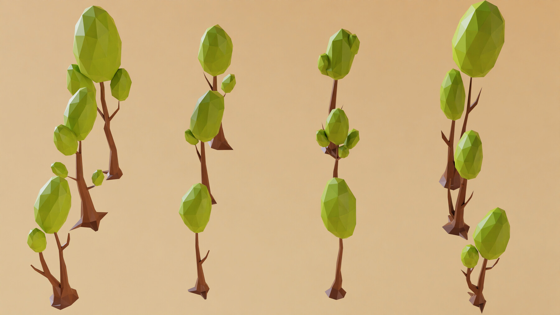 ArtStation - Low Poly tree & trunk Vol01 | Game Assets