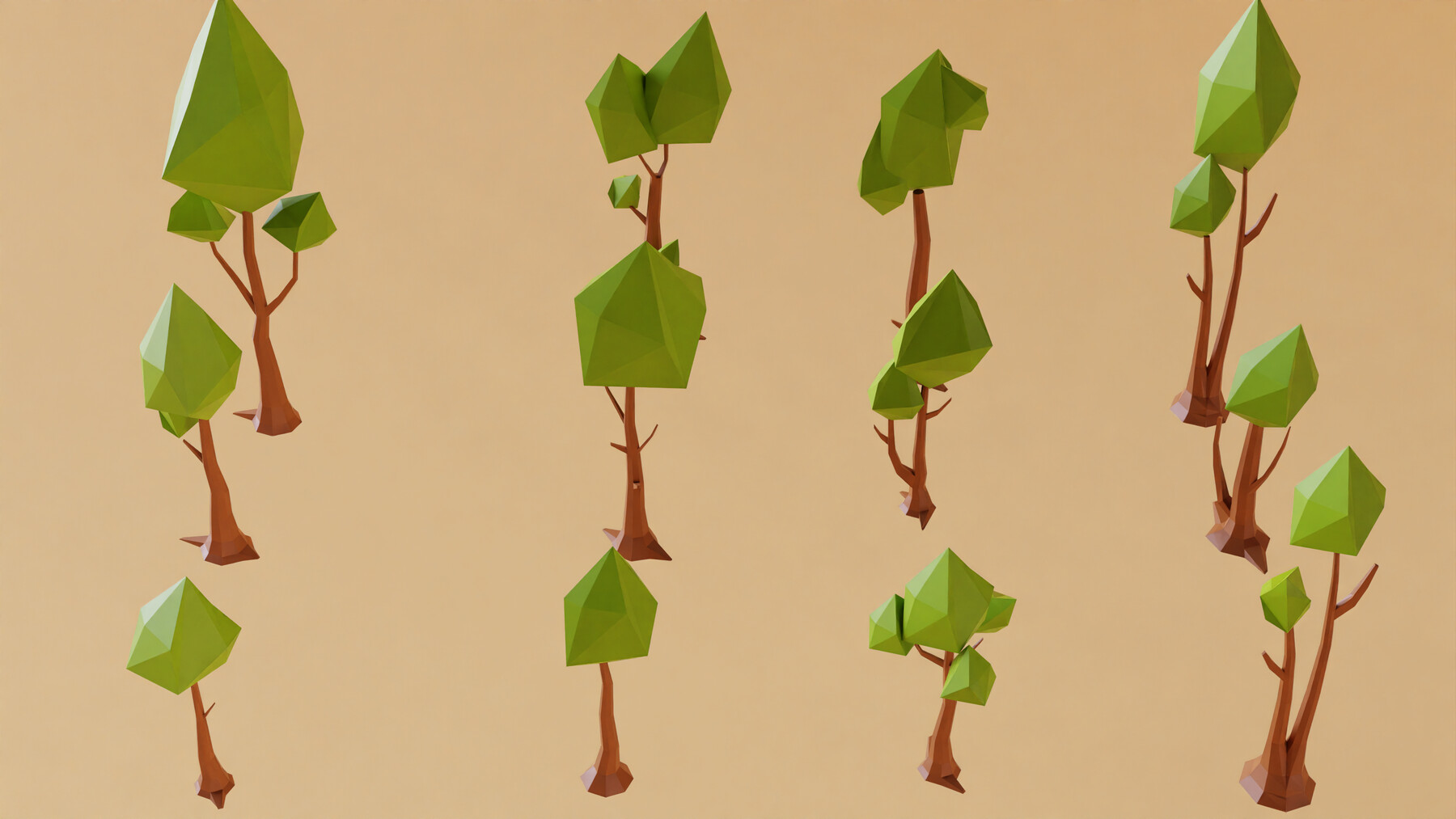ArtStation - Low Poly tree & trunk Vol01 | Game Assets