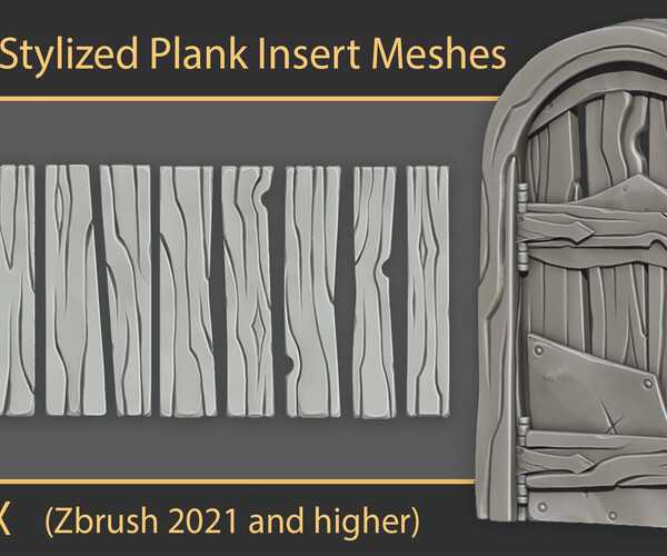 ArtStation - Stylized Plank Insert Meshes | Brushes
