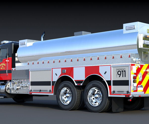 ArtStation - Kenworth T800 Fire tanker truck | Game Assets