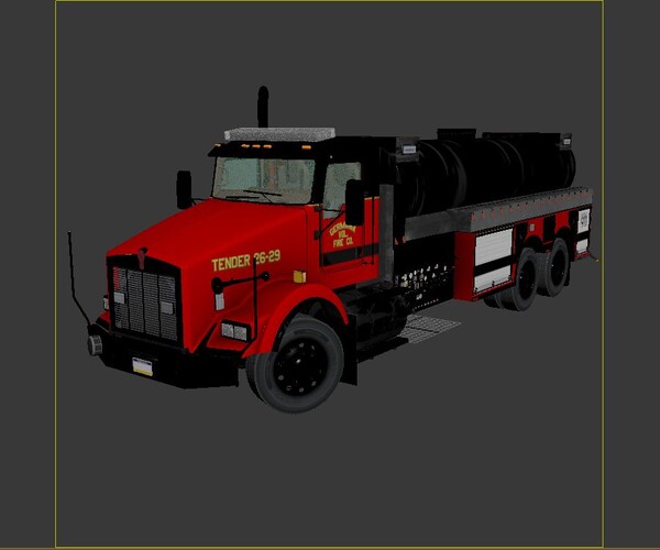 ArtStation - Kenworth T800 Fire tanker truck | Game Assets