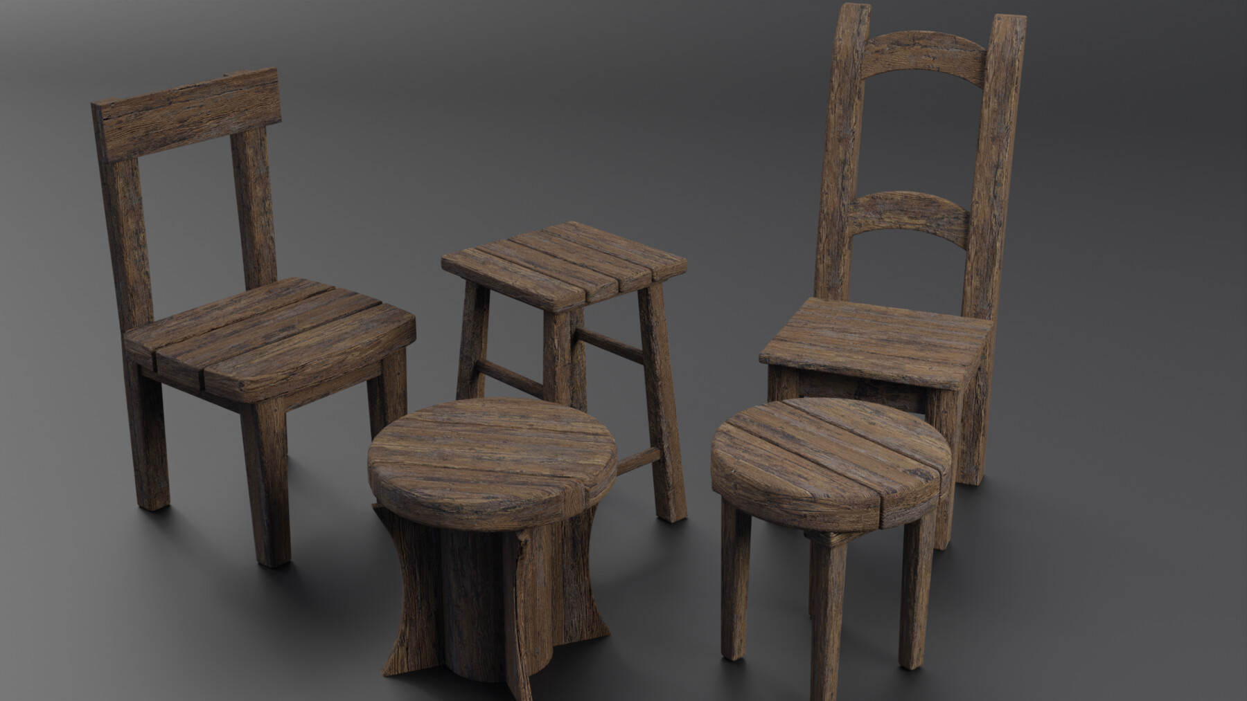 ArtStation - Medieval Tables and Chairs | Game Assets