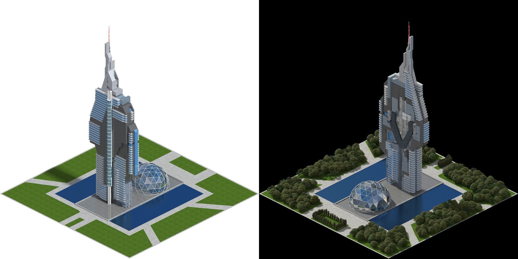 ArtStation - Architecture (Tile#0043, 2x2) – Dimetric Projection ...