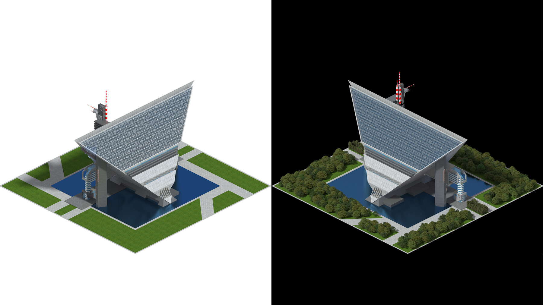 ArtStation - Architecture (Tile#0046, 2x2) – Dimetric Projection ...