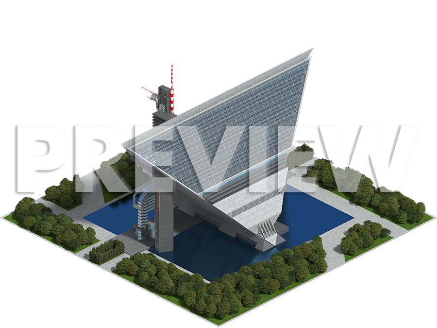 ArtStation - Architecture (Tile#0046, 2x2) – Dimetric Projection ...