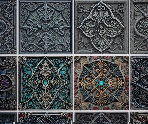 ArtStation - 30 Medieval Gothic Seamless PBR Textures Pack 01 | Game Assets