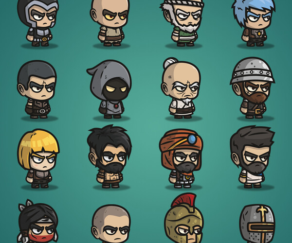 ArtStation - Chibi Medieval Character Sprite 40-Packs | Game Assets