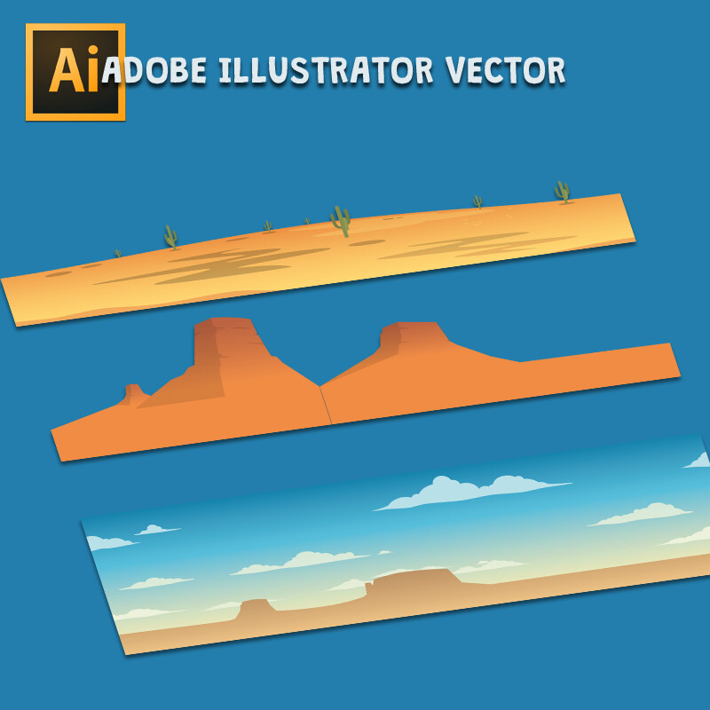 ArtStation - Western Desert 2D Platformer | Game Assets