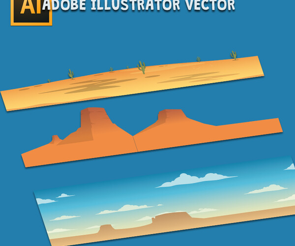 ArtStation - Western Desert 2D Platformer | Game Assets