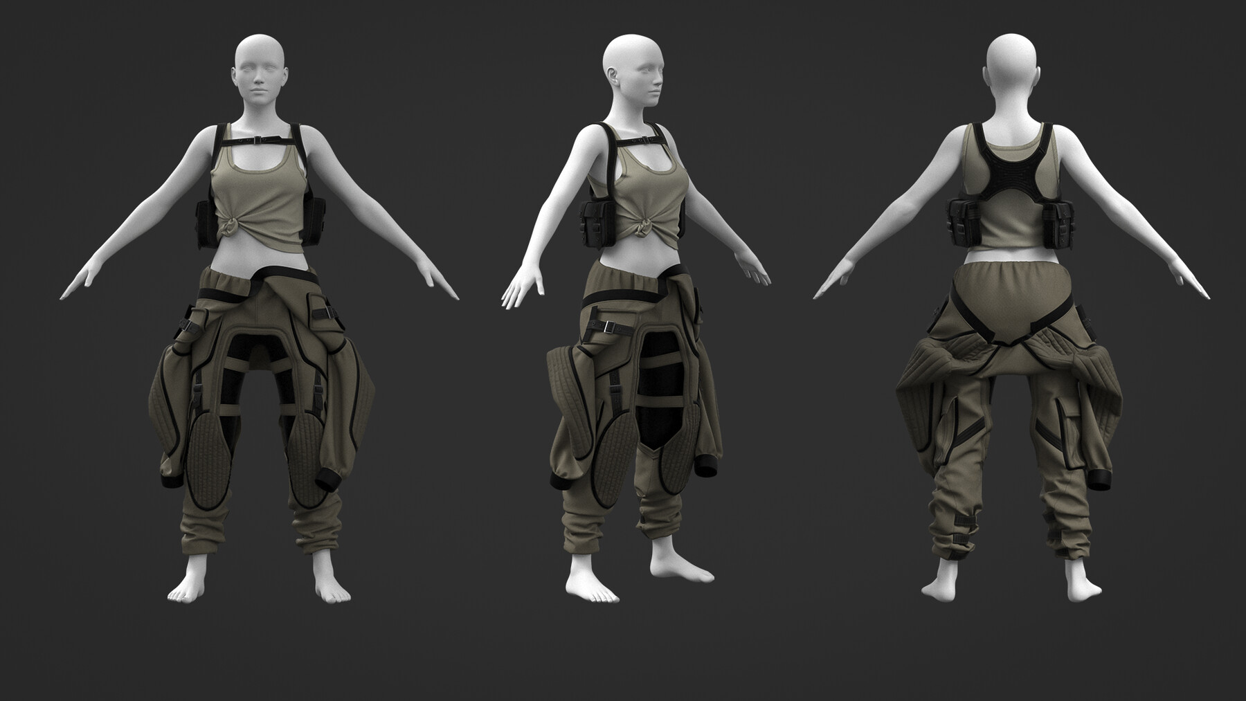 ArtStation - Female overalls / Marvelous Designer/Clo3D project file ...
