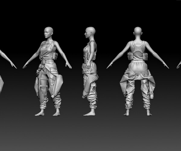 ArtStation - Female overalls / Marvelous Designer/Clo3D project file ...