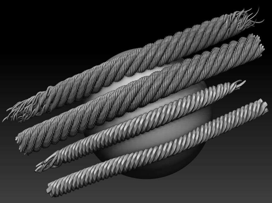 ArtStation - 4 IMM Rope Brush for Zbrush v1 | Brushes