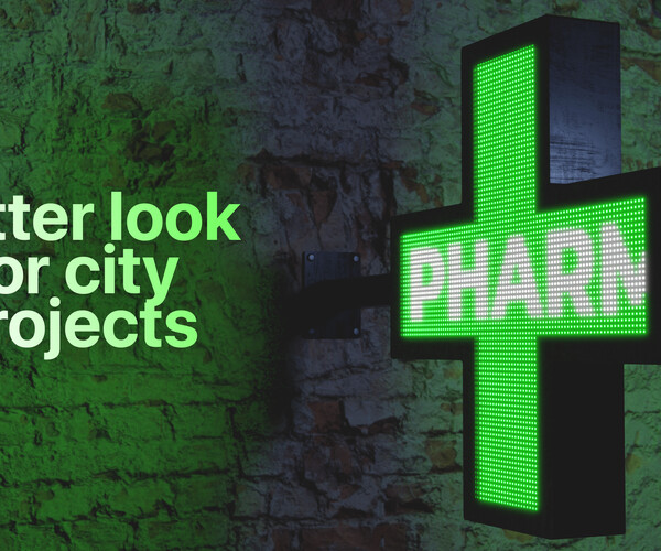 ArtStation - 3D PHARMACY SIGN | Resources