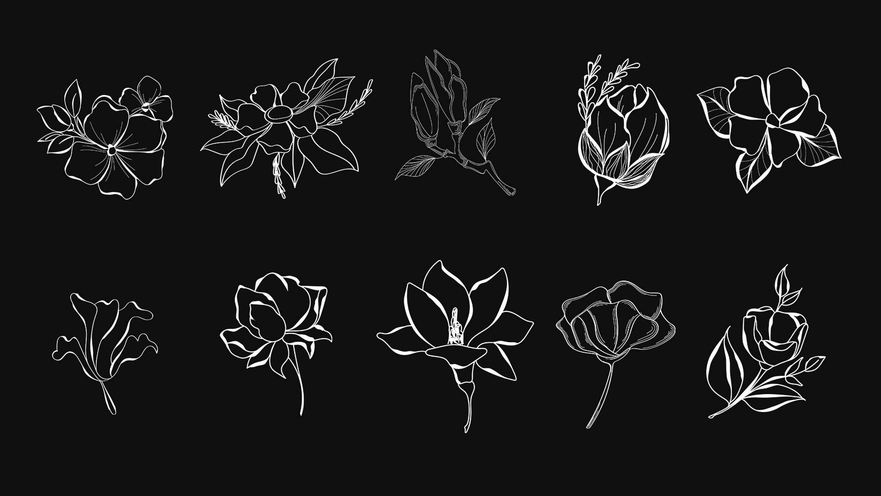 ArtStation - 140 Floral Alphas and Stickers | Brushes