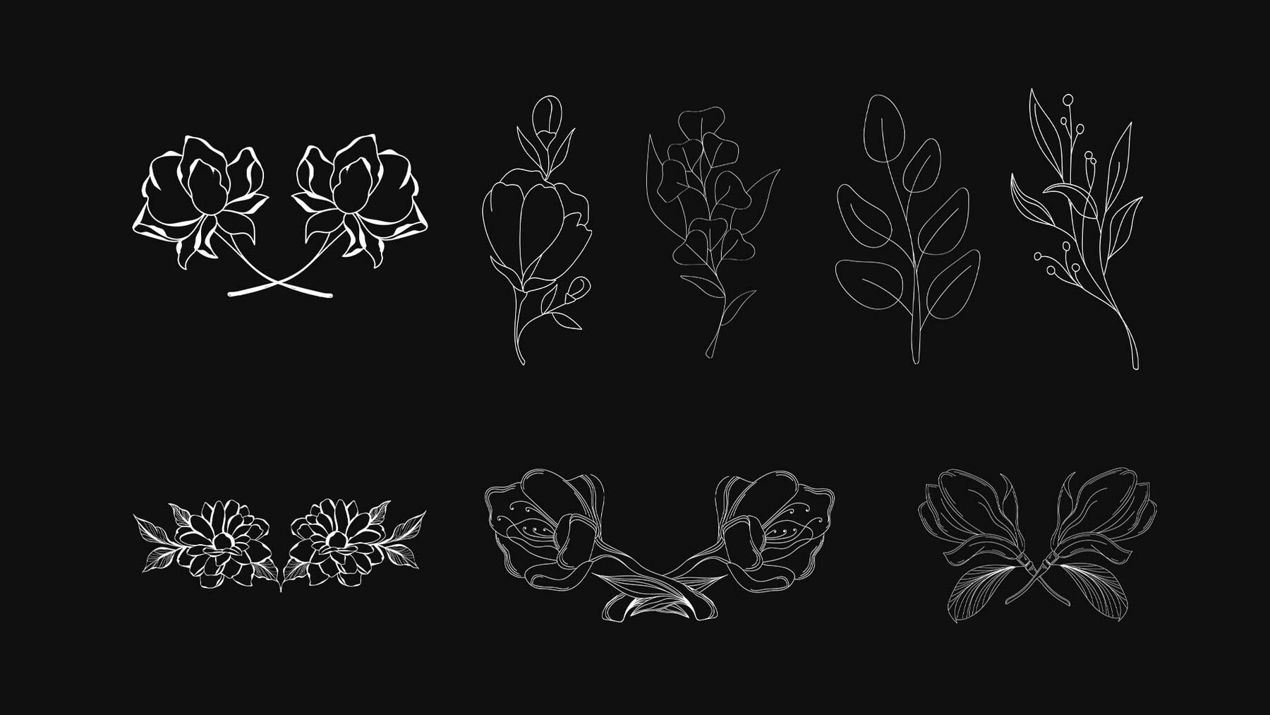 ArtStation - 140 Floral Alphas and Stickers | Brushes