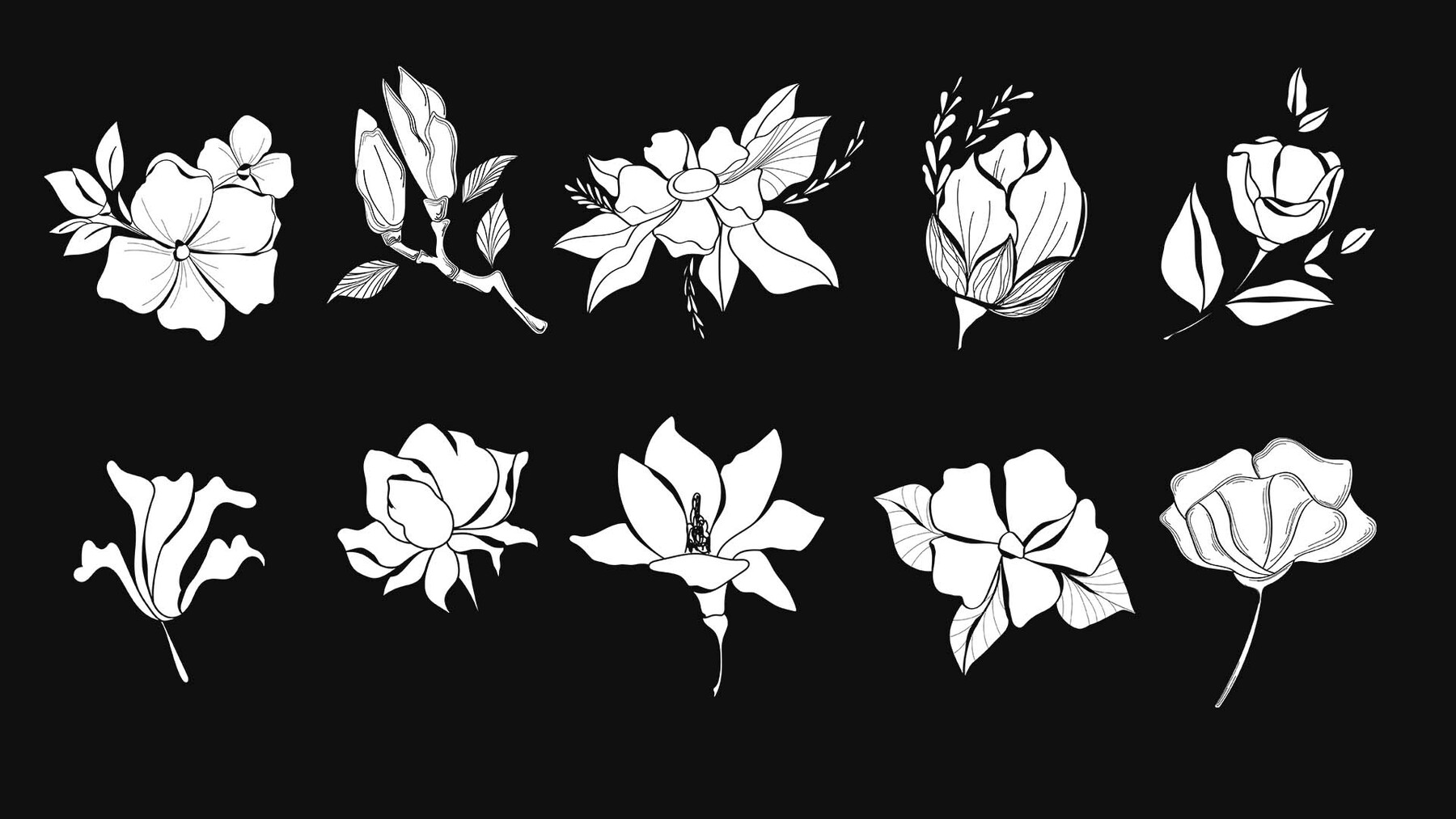 ArtStation - 140 Floral Alphas and Stickers | Brushes
