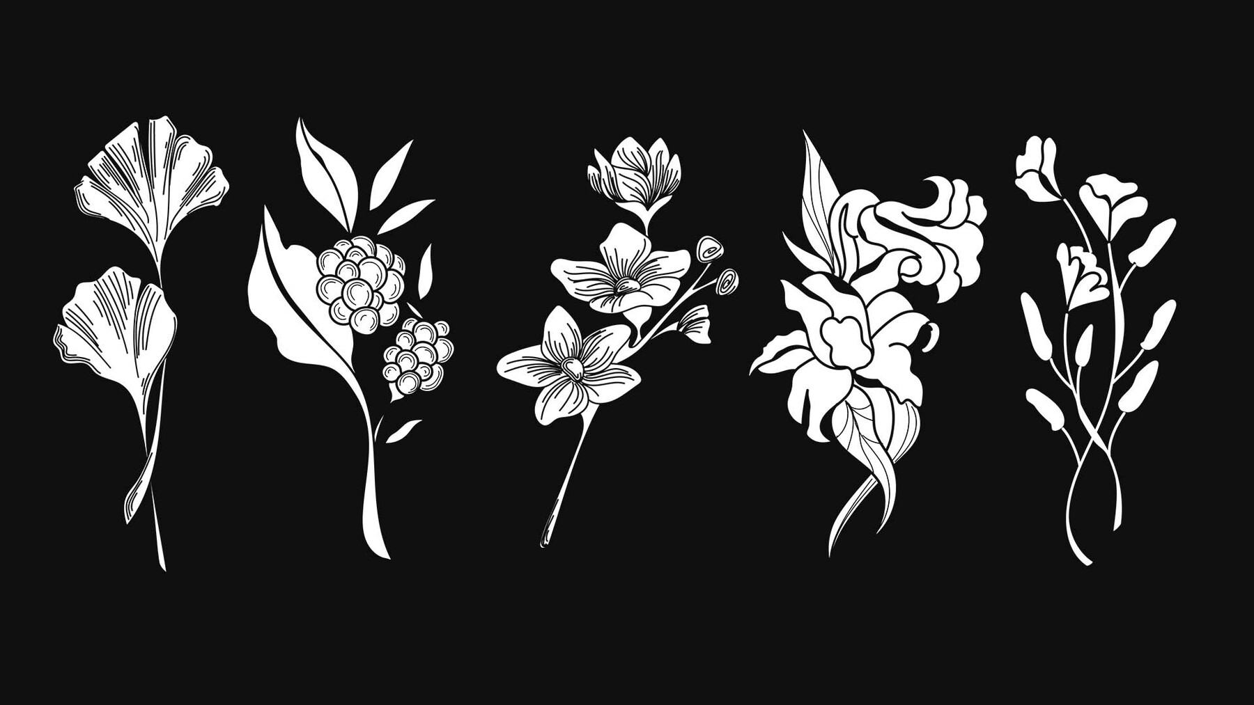 ArtStation - 140 Floral Alphas and Stickers | Brushes