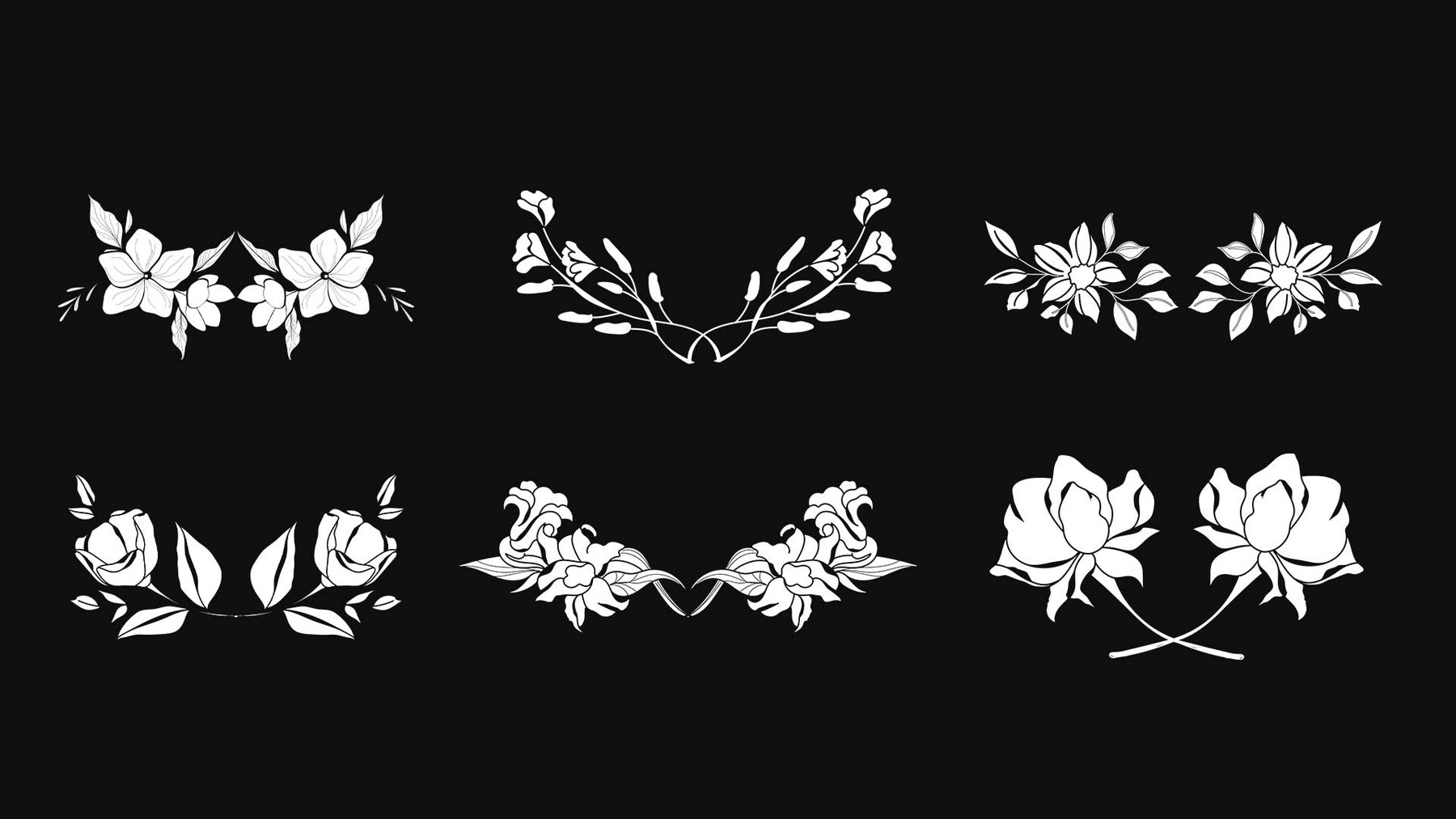 ArtStation - 140 Floral Alphas and Stickers | Brushes