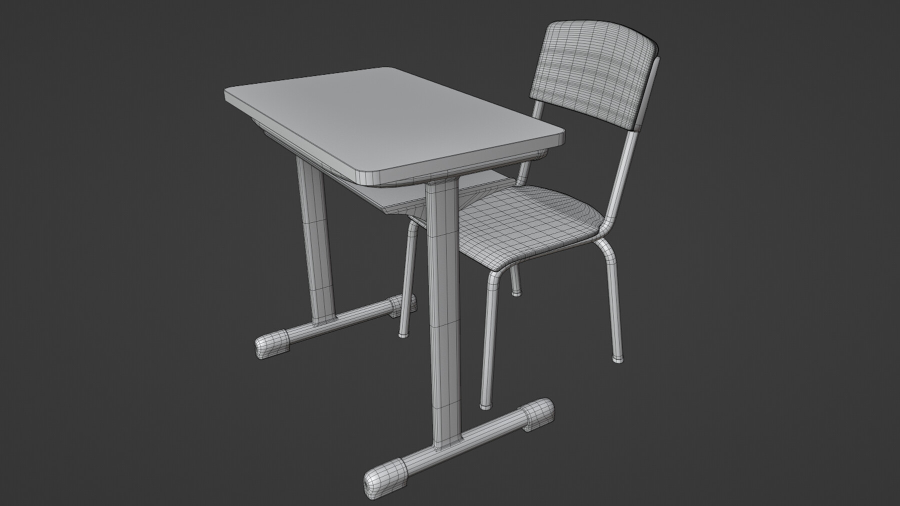 ArtStation - Wooden School Chair and Desk | Game Assets