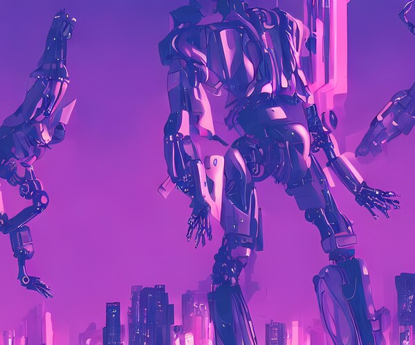 ArtStation - Cyberpunk Acrobat Purple Robot 4k Wallpaper | Artworks