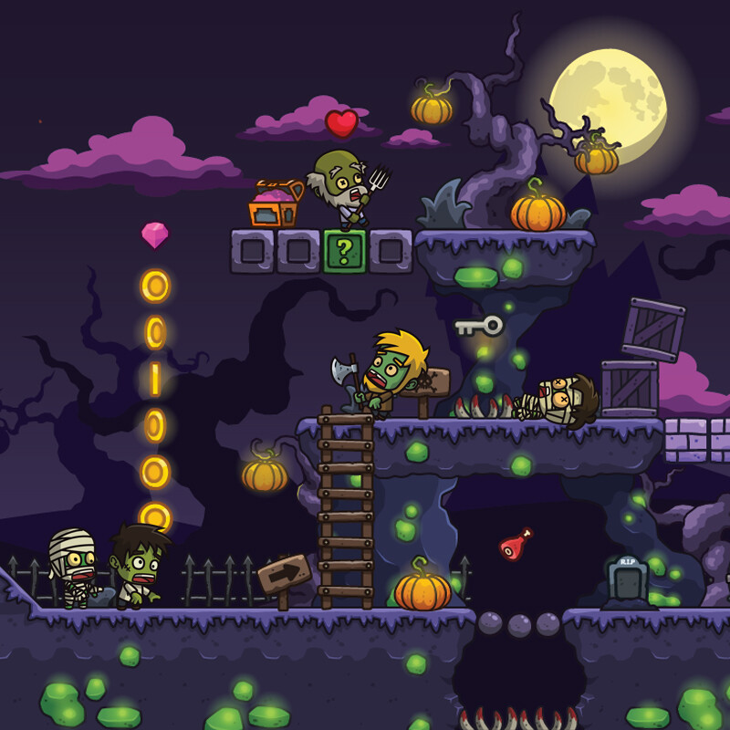 ArtStation - Cartoon Spooky Level Set | Game Assets