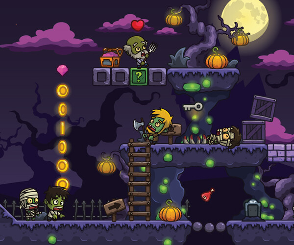 ArtStation - Cartoon Spooky Level Set | Game Assets