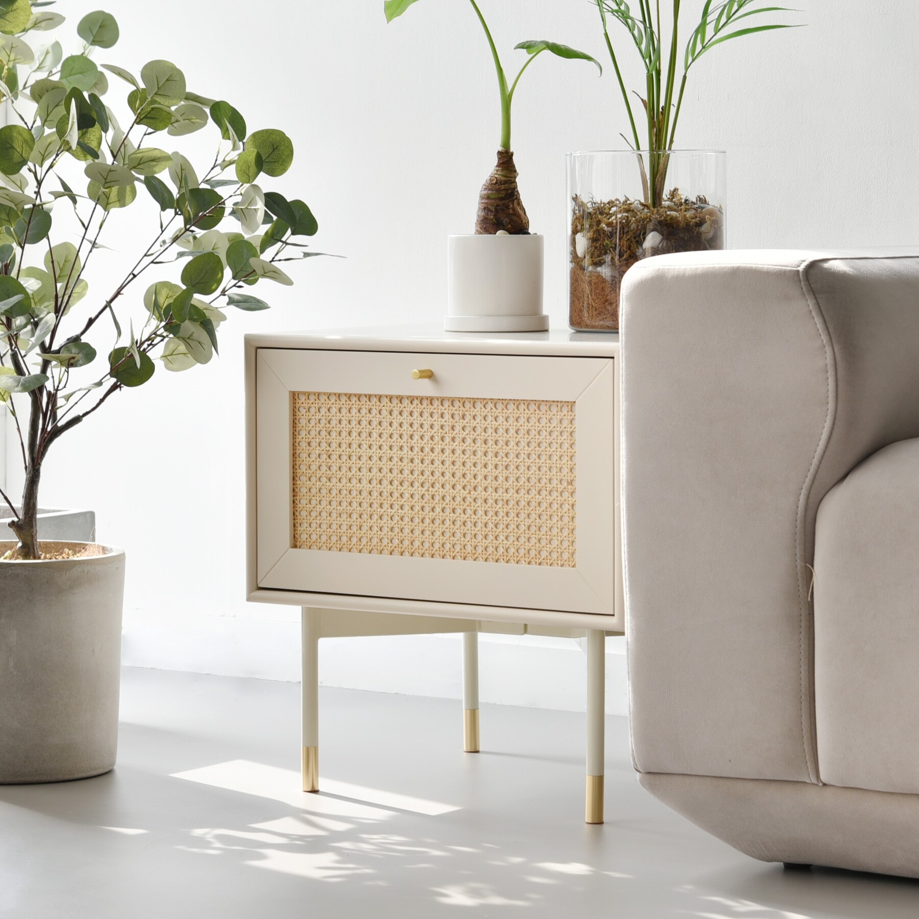 ArtStation - Bund Woody White Ratan Bedside Table | Resources