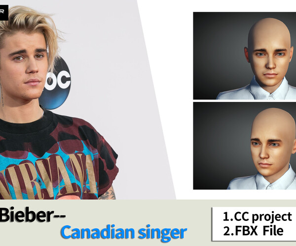 ArtStation - Justin Bieber/Canadian singer with blendshape and full cc3 ...